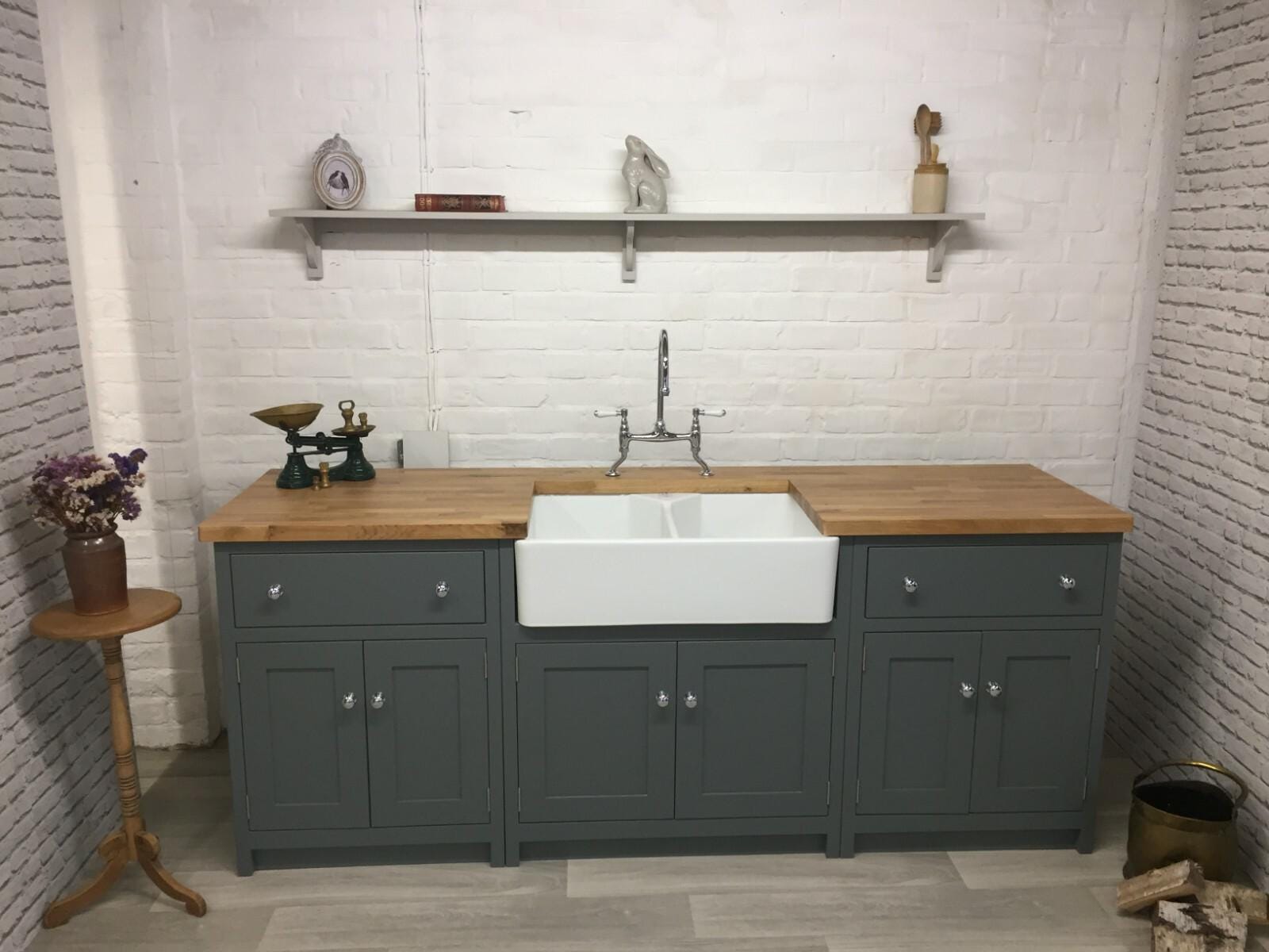 Devol Style Handmade Painted Kitchen | Solid Wood Belfast Sink Cabinet ...