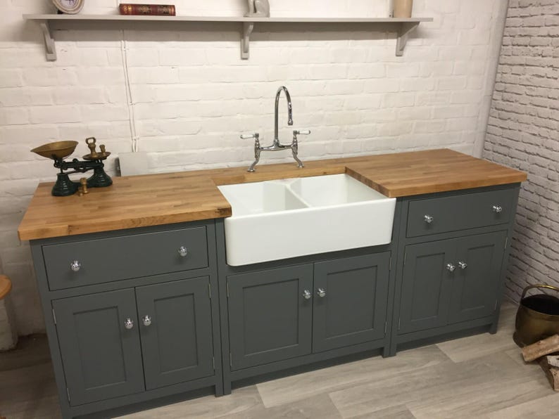 Devol Style Handmade Painted Kitchen | Solid Wood Belfast Sink Cabinet ...