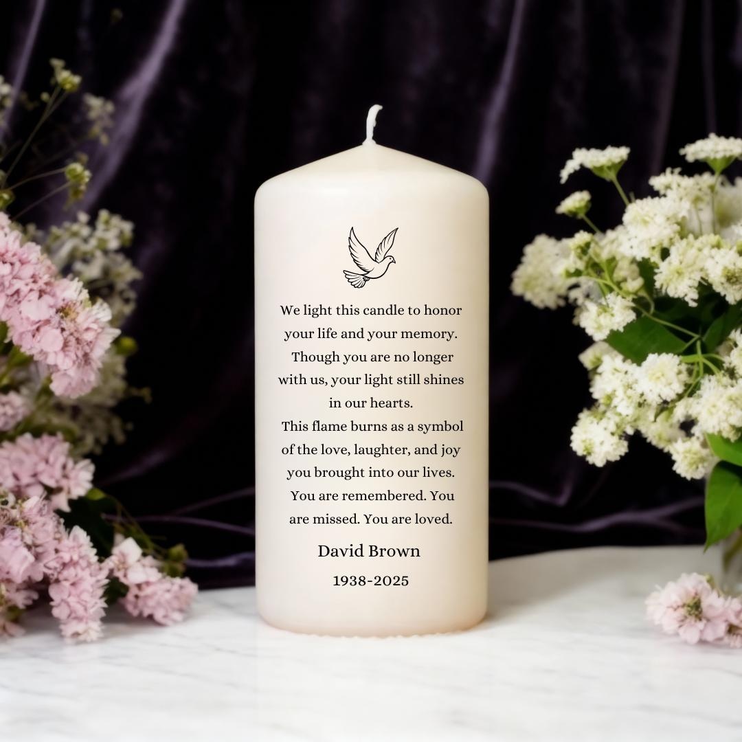 Memorial Candle | We Light This Candle Poem | Personalized Remembrance ...