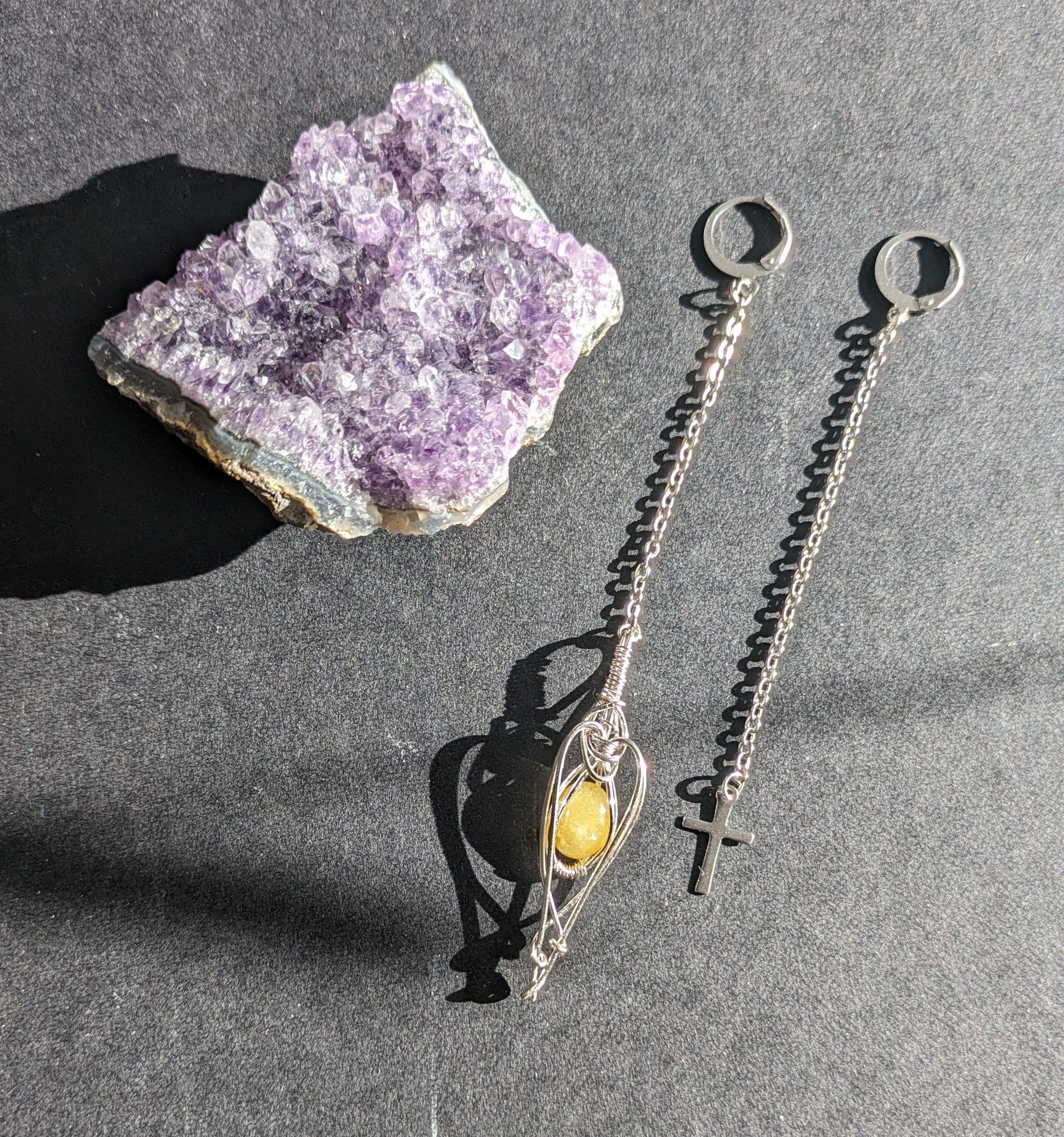 Calcite Earrings Yellow Handmade Earrings Silver Plated Jewelry With ...