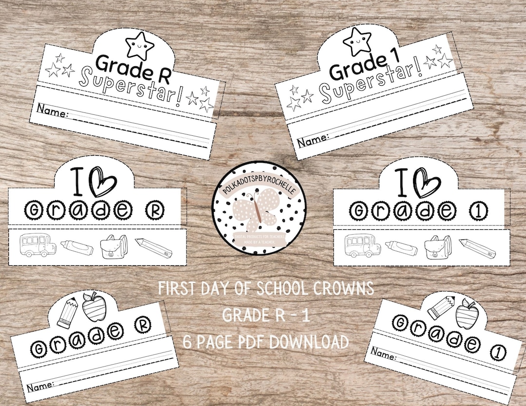 First Day of School Crown Template - Etsy