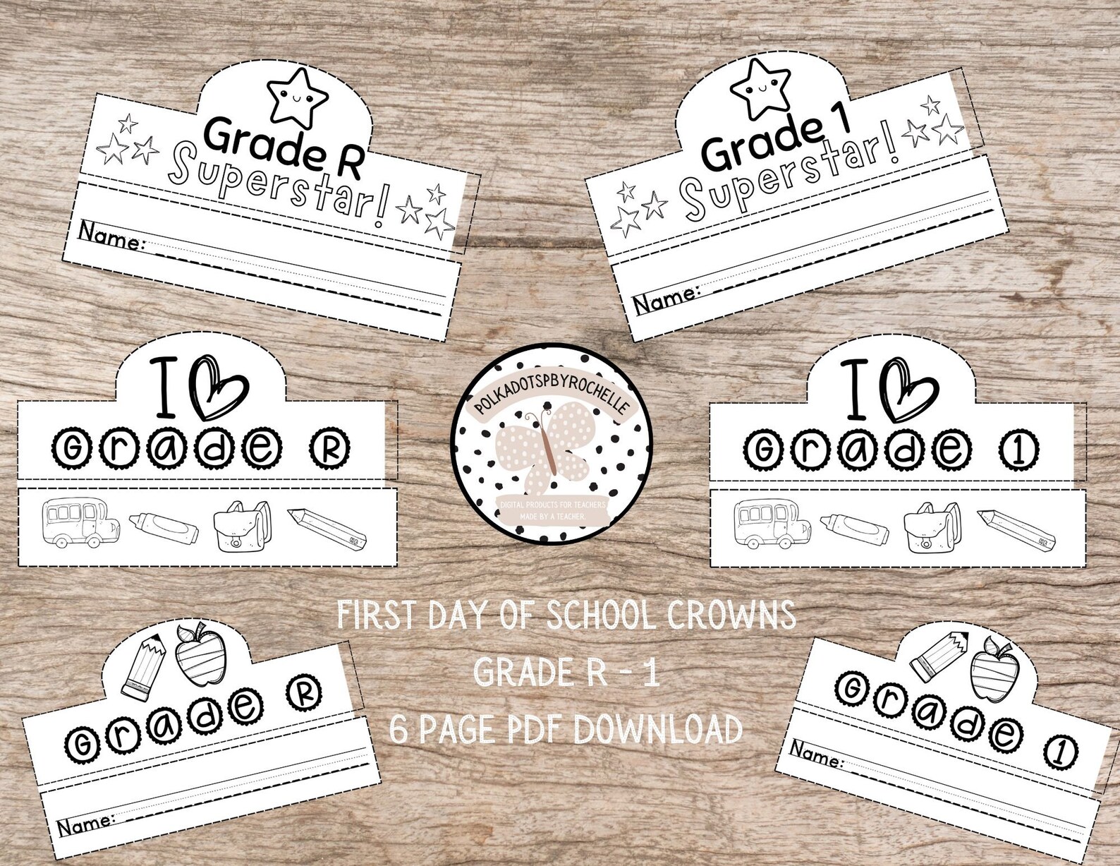 First Day of School Crown Template - Etsy