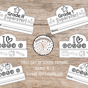 First Day of School Crown Template - Etsy
