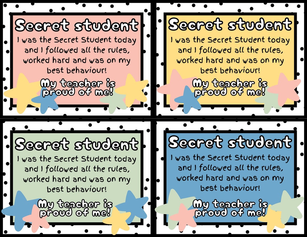Boho Secret Student Cards - Etsy