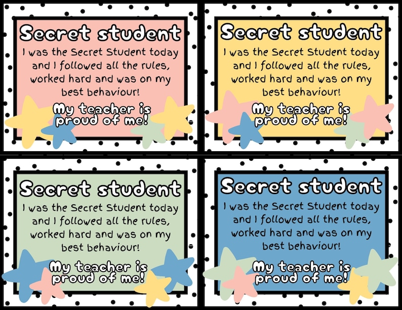 Boho Secret Student Cards - Etsy