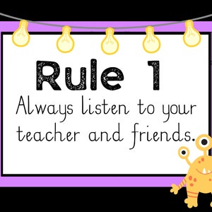 Monster Themed Classroom Rules - Etsy