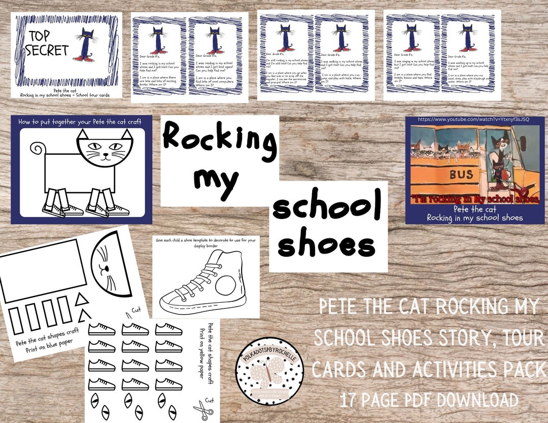 Pete the Cat - Rocking My School Shoes First Week of School Story, Tour ...