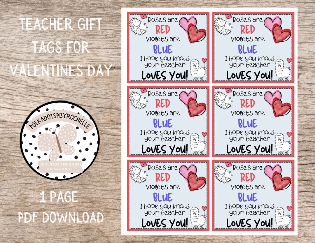 Valentines Day Teacher Gift Tag - Etsy Canada