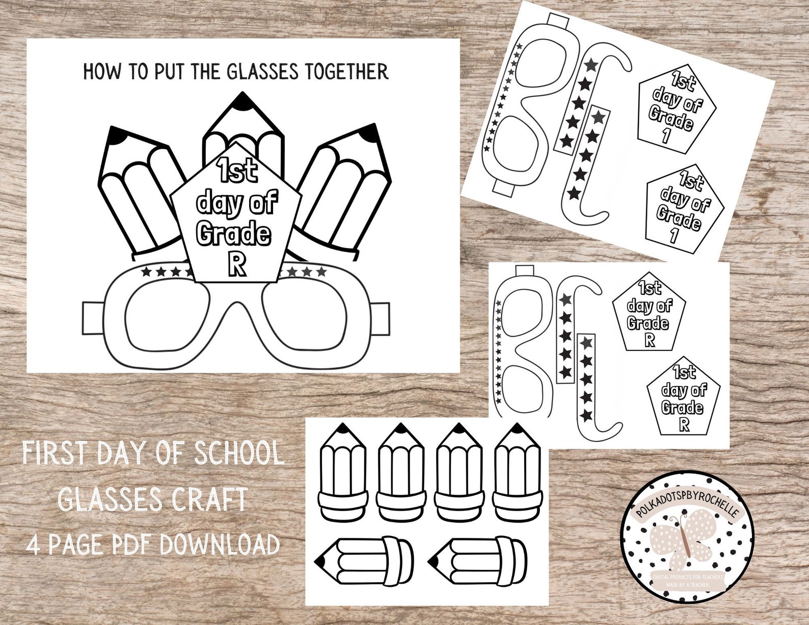 First Day of School Glasses Craft for Grade R and 1 - Etsy