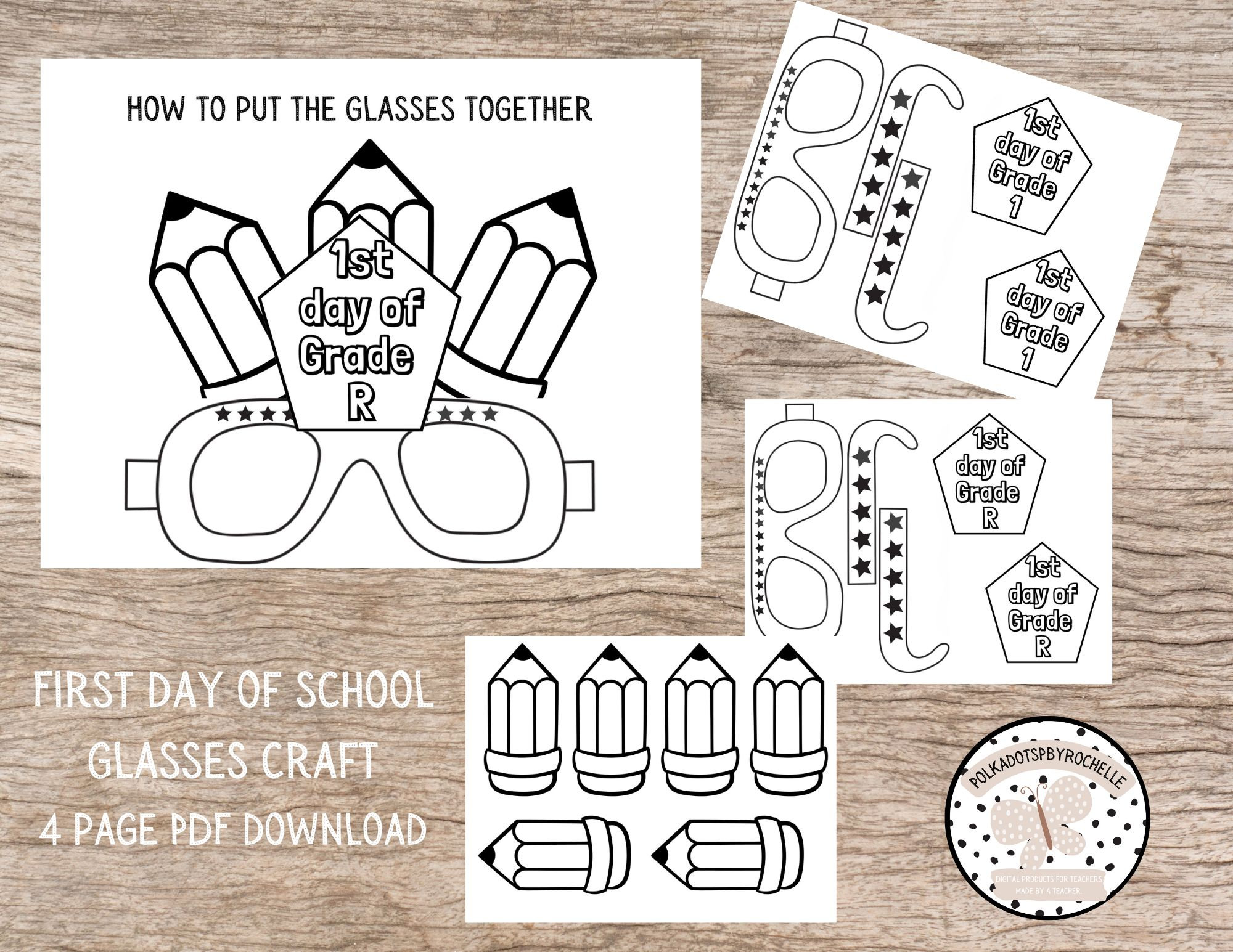 First Day of School Glasses Craft for Grade R and 1 - Etsy