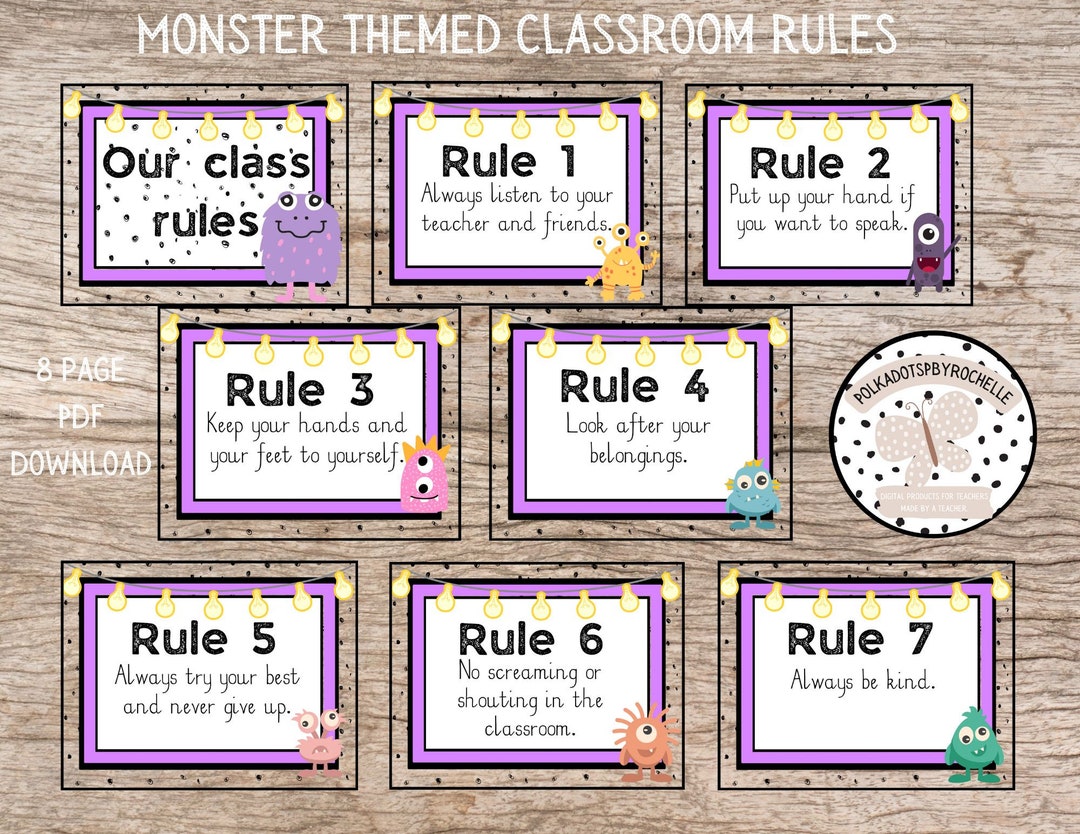 Monster Themed Classroom Rules - Etsy