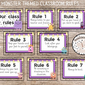 Monster Themed Classroom Rules - Etsy