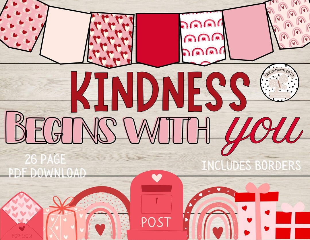 Valentines Bulletin Board - Kindness Begins With You - Etsy