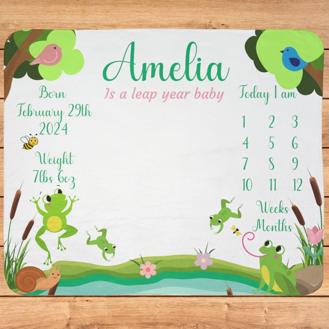 Personalized Leap Year Newborn Milestone Blanket Gift for Mom to Be ...