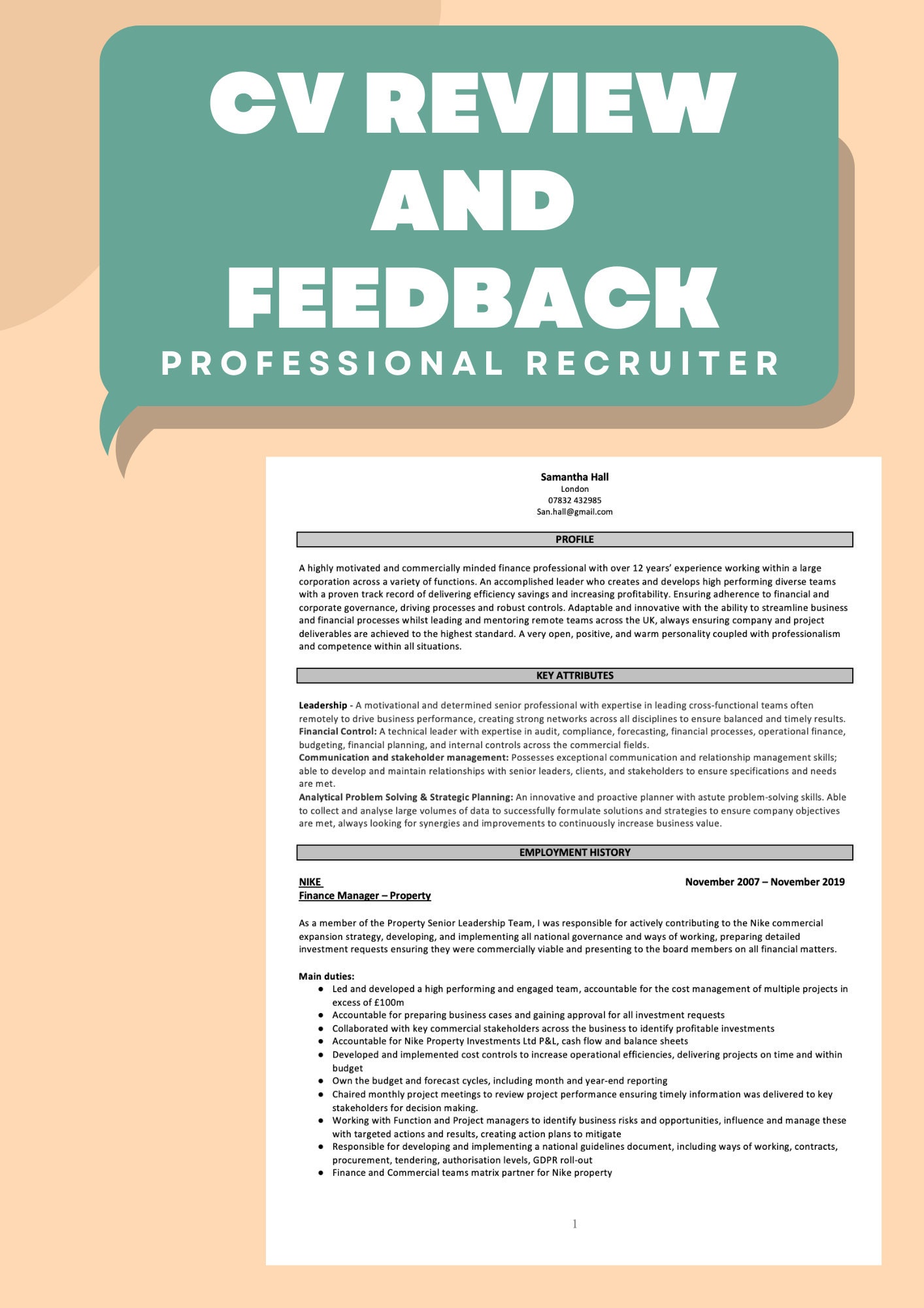 Full CV Review and Template - Etsy