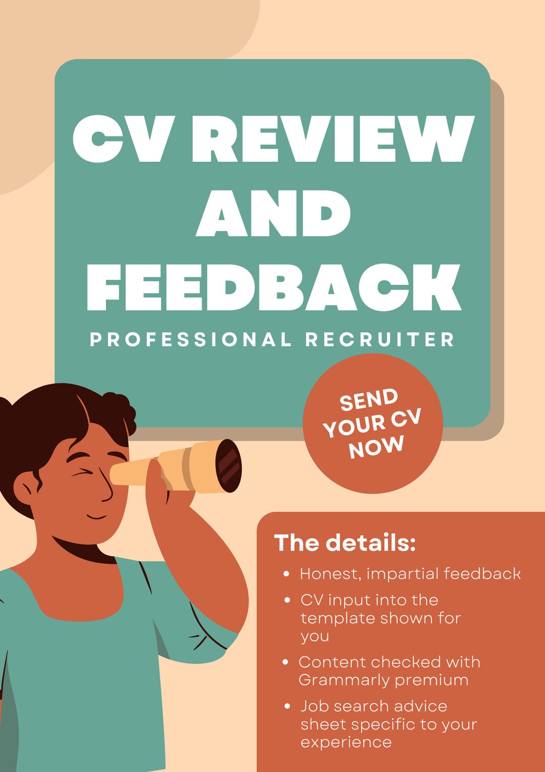 Full CV Review and Template - Etsy