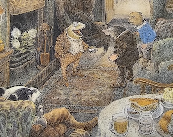The Wind in the Willows, Mole, Ratty, Badger, Fireplace, Inga Moore ...