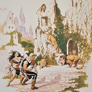 Frank Frazetta, Lions, Fantasy Art, 1999 Vintage Book Plate, Print - Etsy
