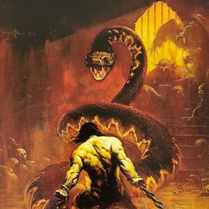 Frank Frazetta, Chained Warrior and Giant Snake, Conan, Fantasy Art ...