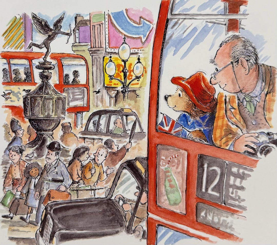 Paddington Bear Rides London Bus, 2002 Vintage Book Print, Bookplate - Etsy