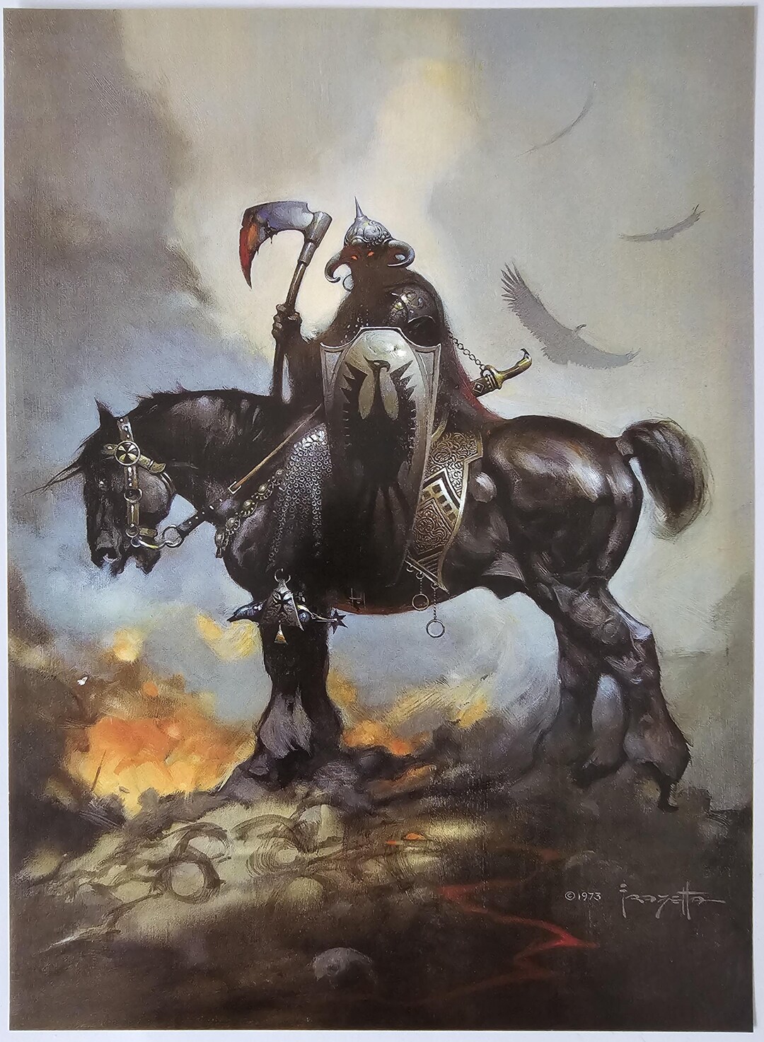 Frank Frazetta, Death Dealer, Black Horse, Fantasy Art, 1999 Vintage ...