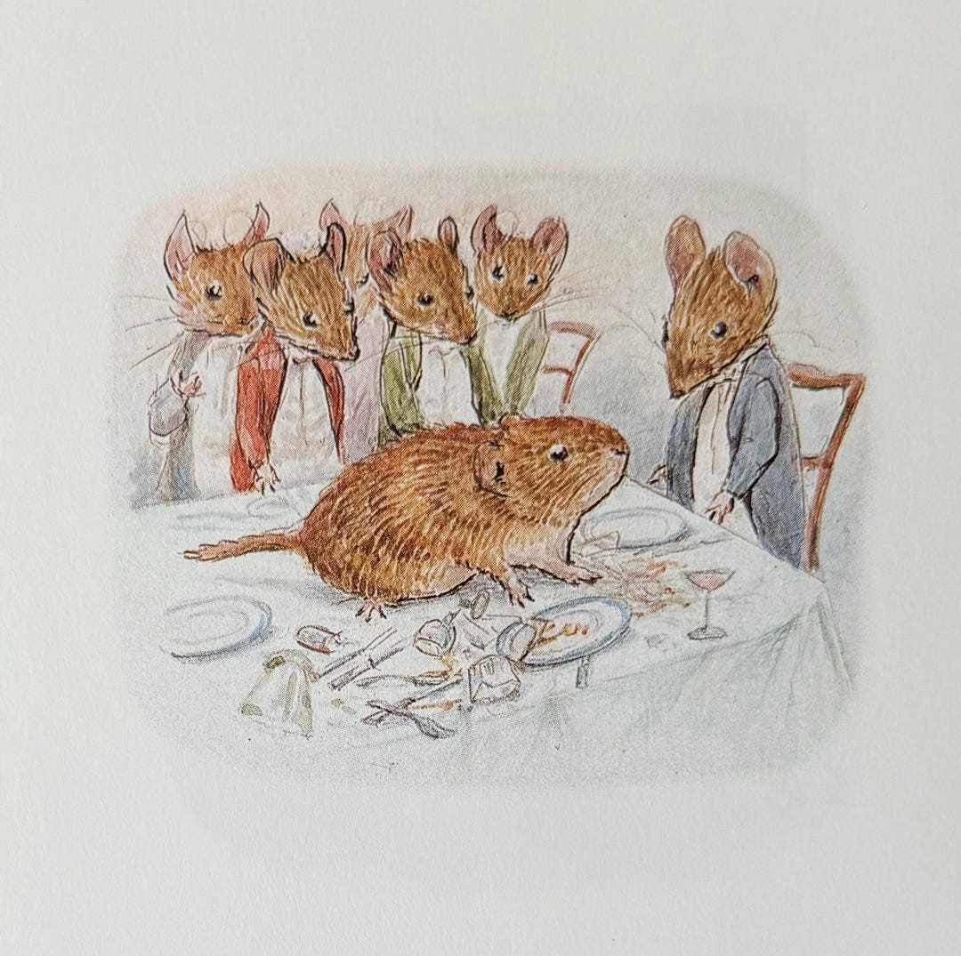 Beatrix Potter, Johnny Town House, Mouse, Mice, Dinner Table, 1987 ...