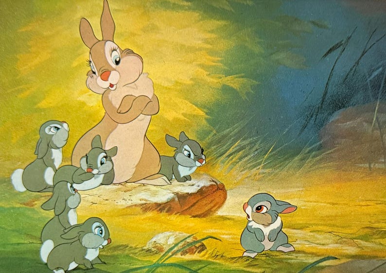 Disney, Bambi, Thumper, Rabbits, 1980’s Vintage Postcard - Etsy