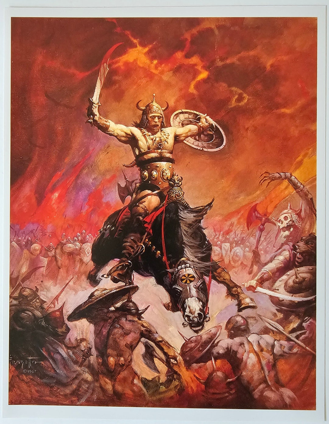 Frank Frazetta, Demons, Battle, Horse, Fantasy Art, 1999 Vintage Book ...