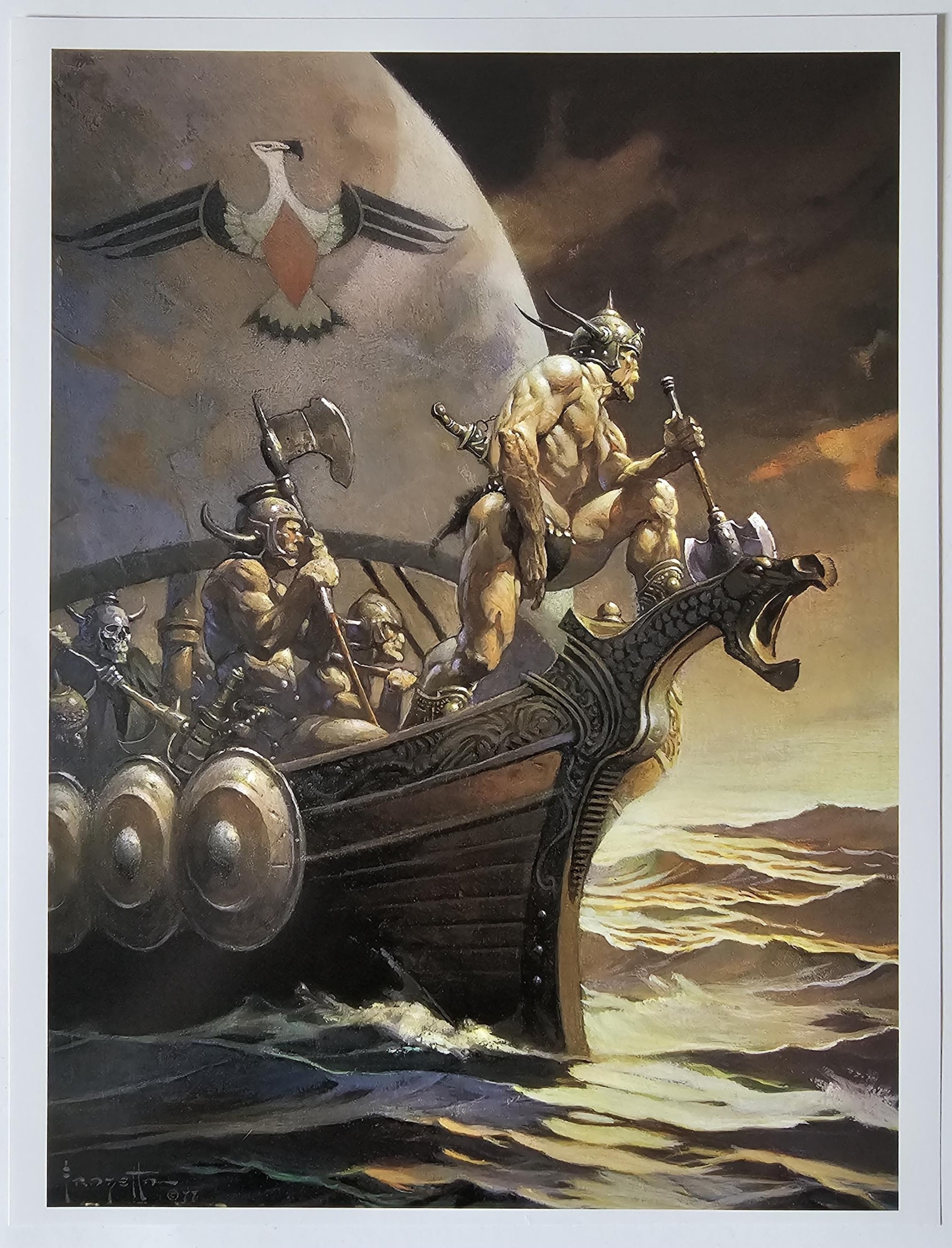 Frank Frazetta, Kane of the Golden Sea, Ship, Fantasy Art, 1999 Vintage ...