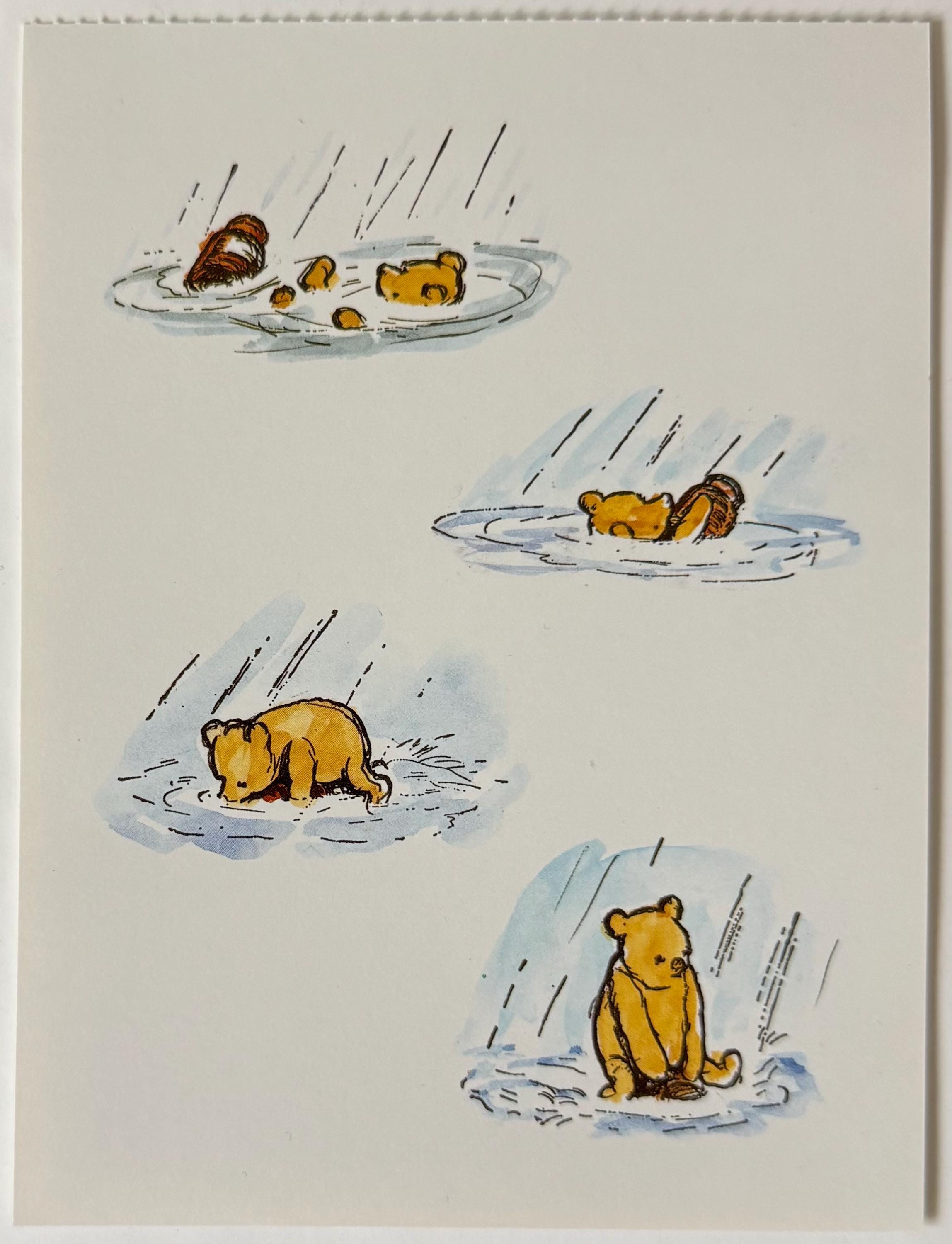 Winnie the Pooh, the Floating Bear, 1992 Vintage Postcard - Etsy