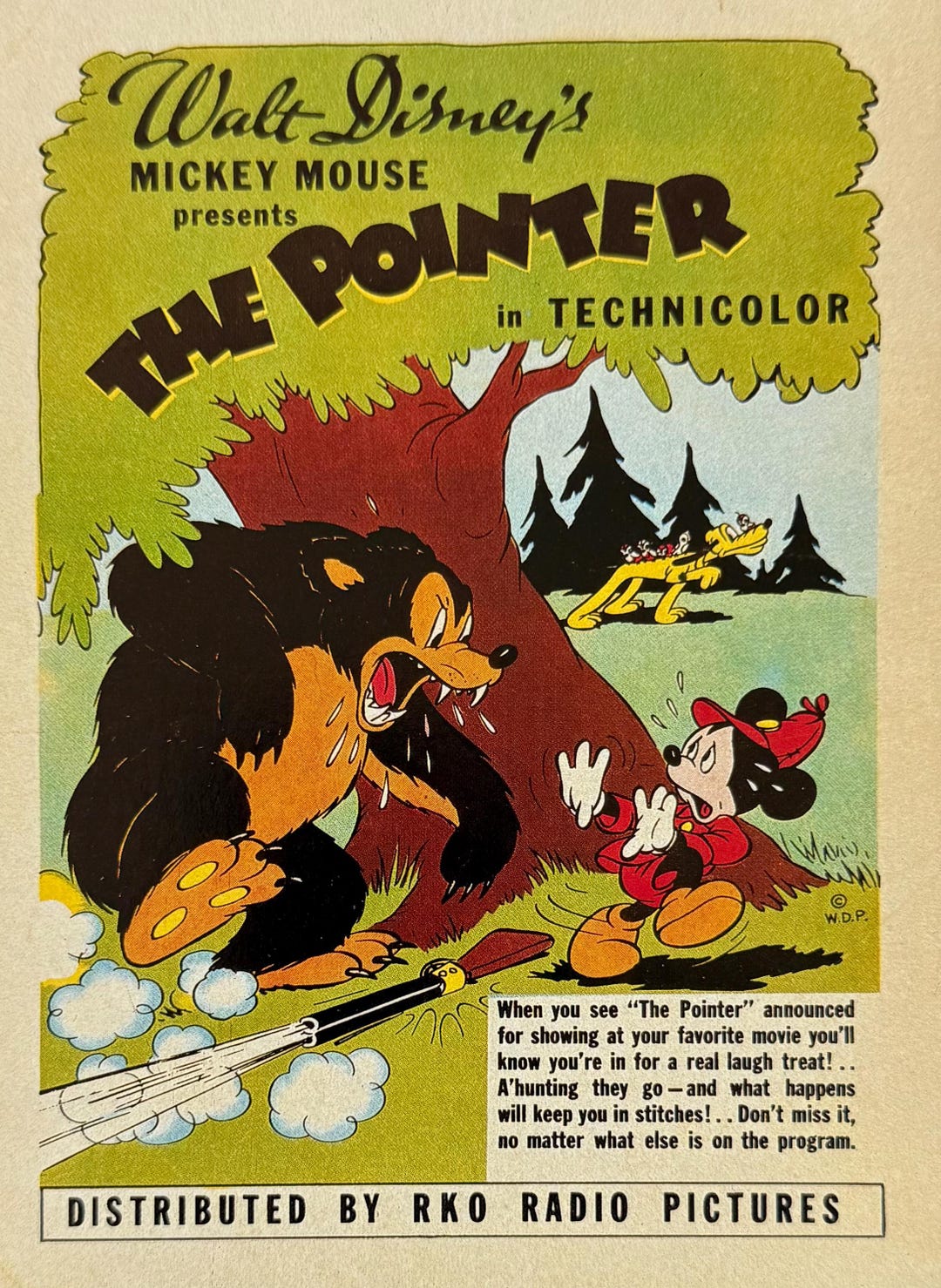 Disney, Mickey Mouse, Big Bear, the Pointer, 1991 Vintage Postcard - Etsy