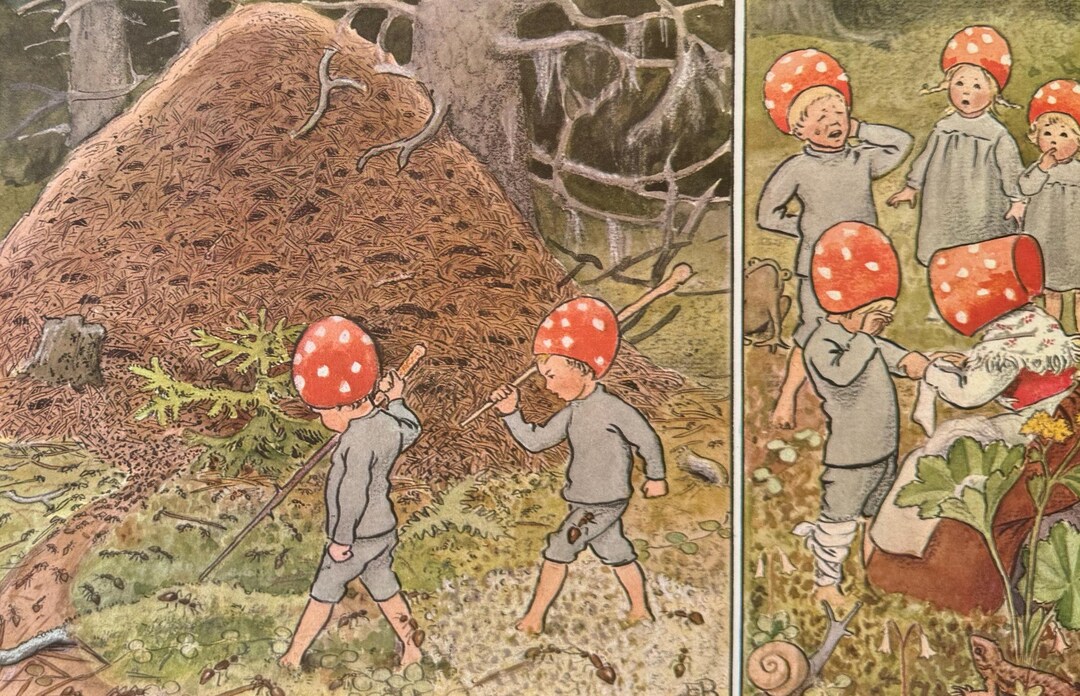 Elves, Forest Children, Ants Nest, Elsa Beskow, Nursery, 1975 Vintage ...