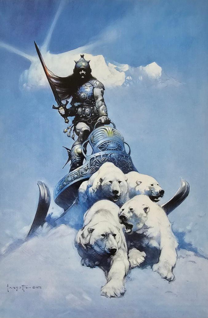 Frank Frazetta, Pola Bears, Snow, Fantasy Art, 1979 Vintage Book Plate ...