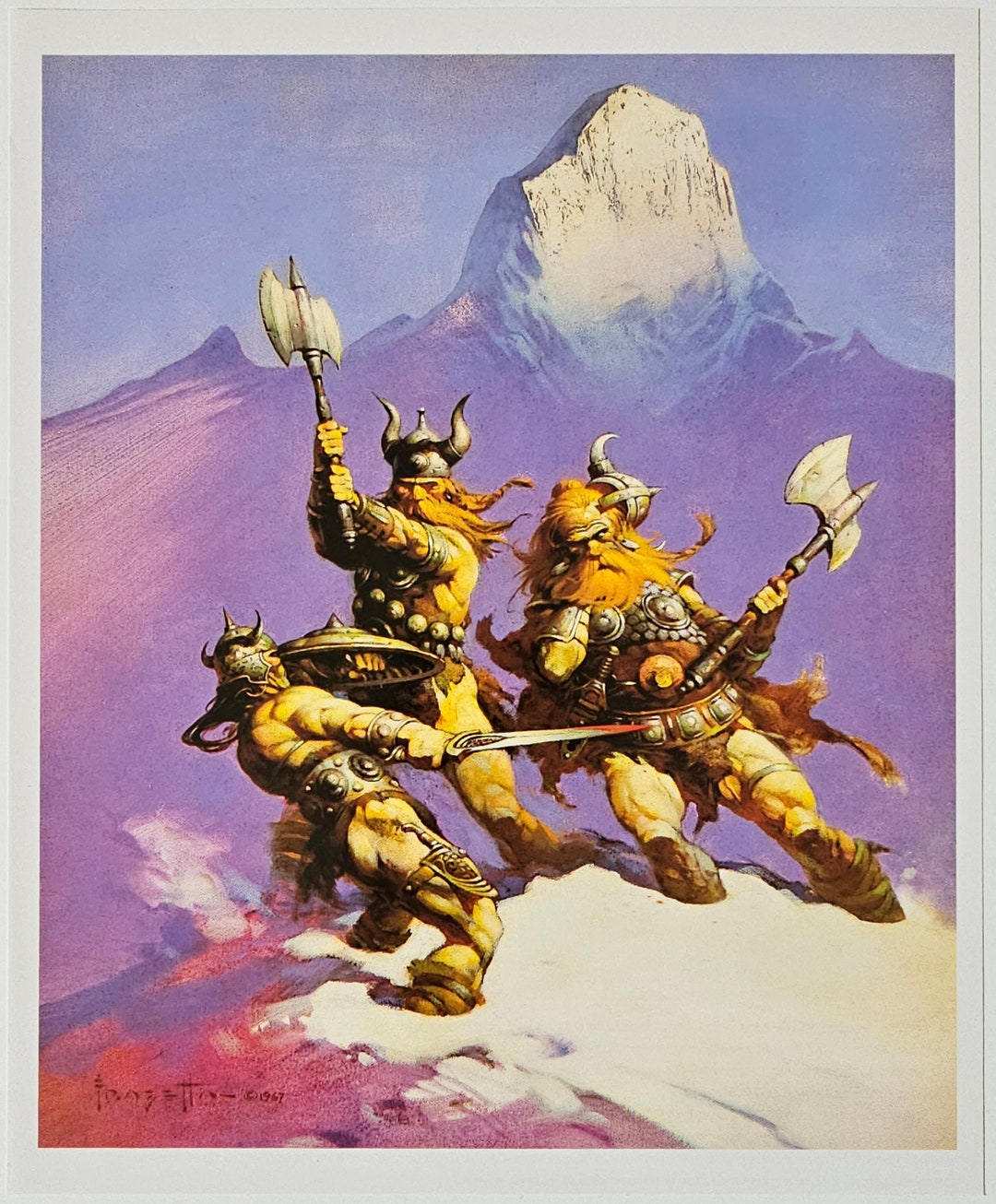 Frank Frazetta, Vikings, Fantasy Art, 1999 Vintage Book Print ...
