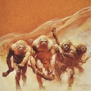 Frank Frazetta, Neanderthals, Fantasy Art, 1999 Vintage Book Plate ...