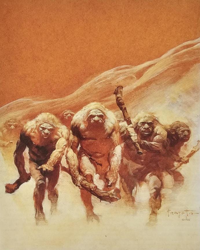 Frank Frazetta, Neanderthals, Fantasy Art, 1999 Vintage Book Plate ...
