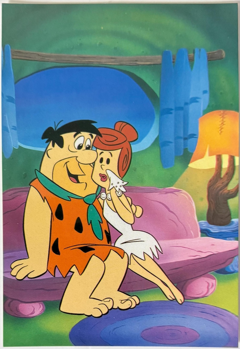 The Flintstones Fred And Wilma Hanna Barbera 1992 Vintage Postcard 7610