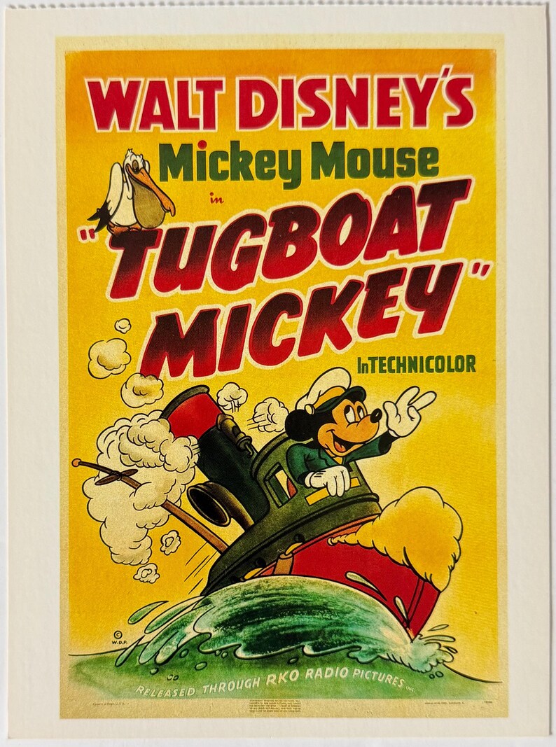 Disney, Mickey Mouse, Tugboat Mickey, 1991 Vintage Postcard - Etsy