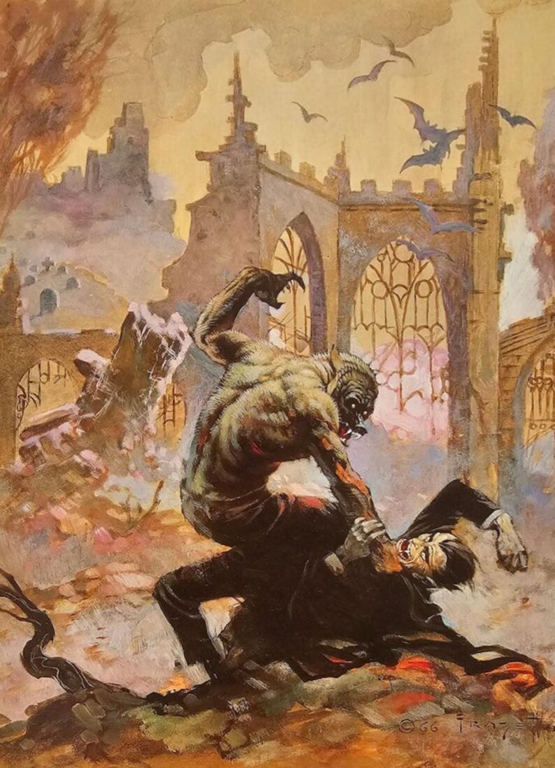 Frank Frazetta, Dracula, Vampire, Bats, Werewolf, Wolf Man, Horror ...