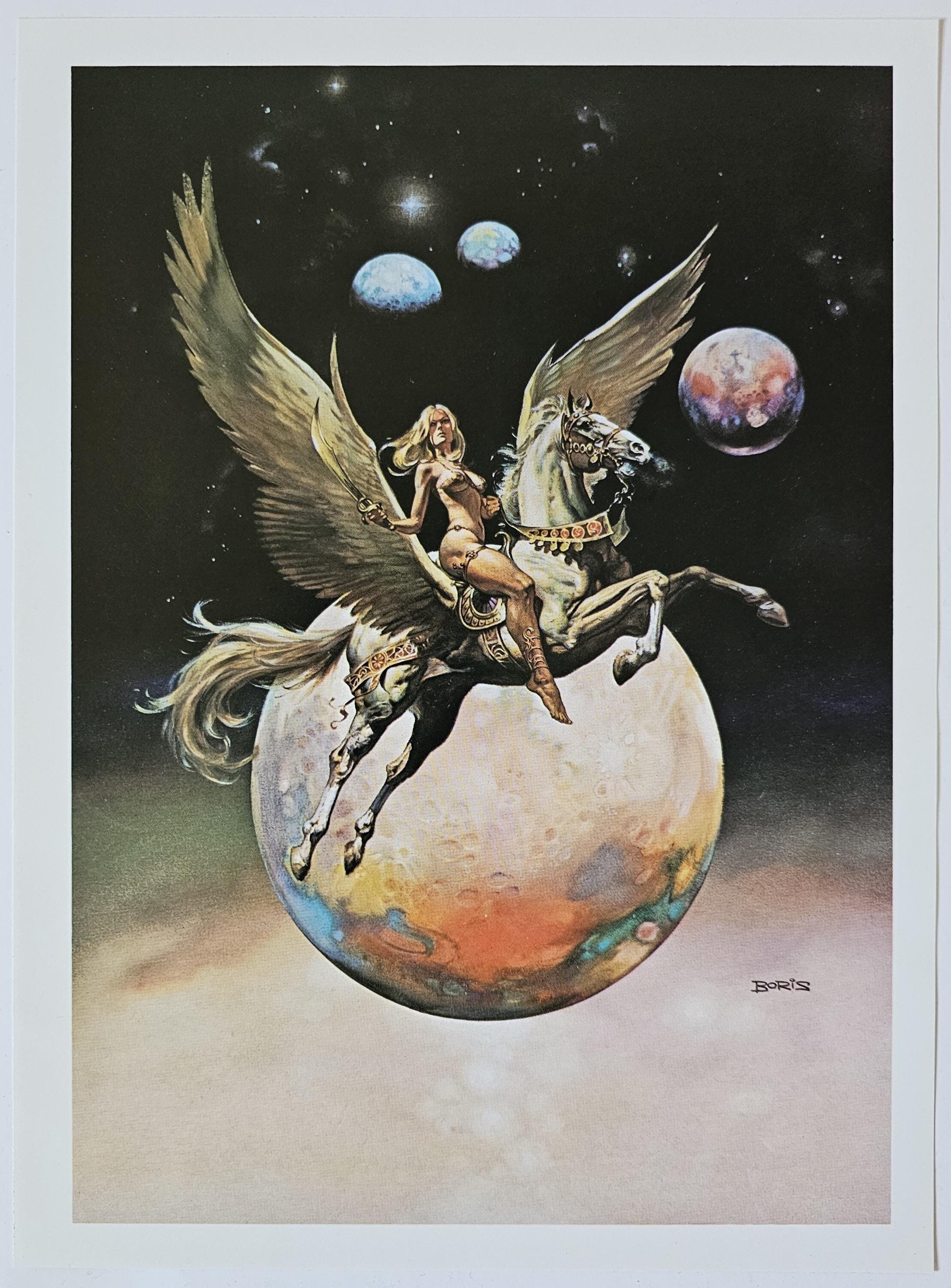 Boris Vallejo, Flying Horse, Fantasy Art, Science Fiction, 1979 Vintage ...