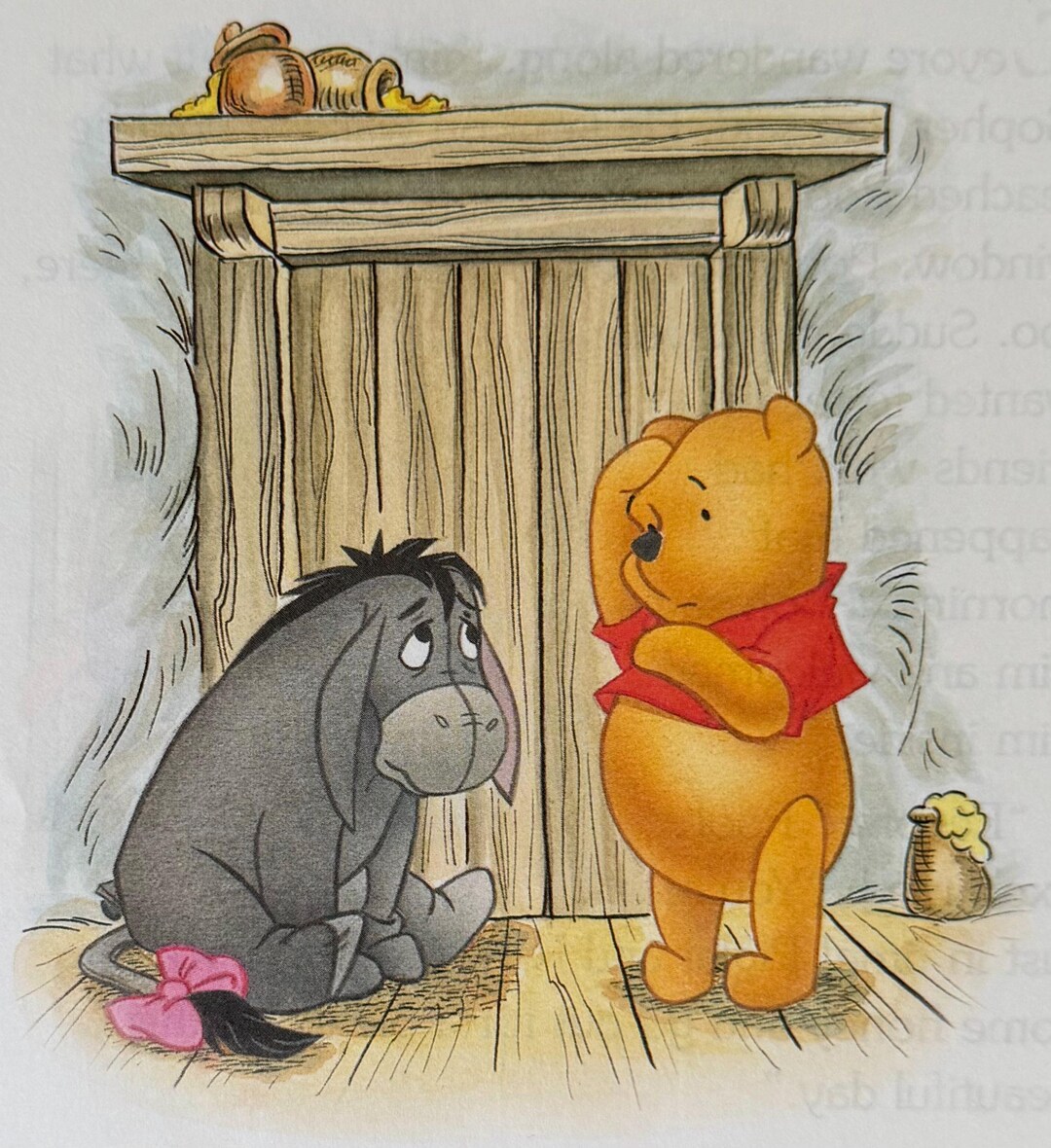 Winnie the Pooh Talking to Eeyore the Donkey, Disney, 2000 Vintage Book ...