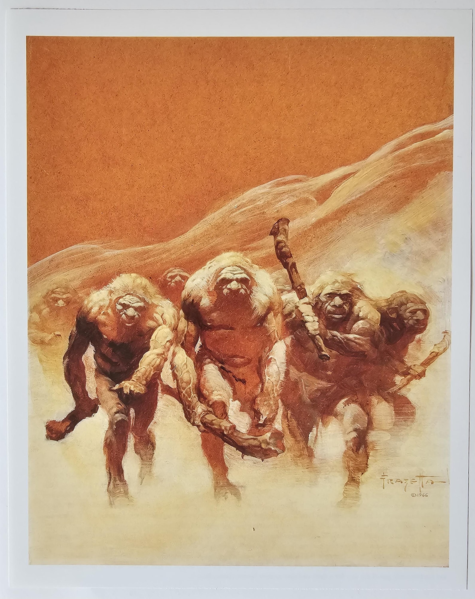 Frank Frazetta, Neanderthals, Fantasy Art, 1999 Vintage Book Plate ...