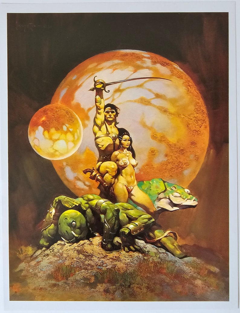 Frank Frazetta, Creatures, Mars, Planets, Fantasy Art, 1999 Vintage ...