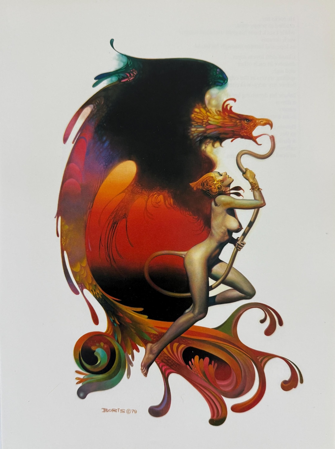 Boris Vallejo, Female Demon and Eagle, Fantasy Art, 1983 Vintage Book ...