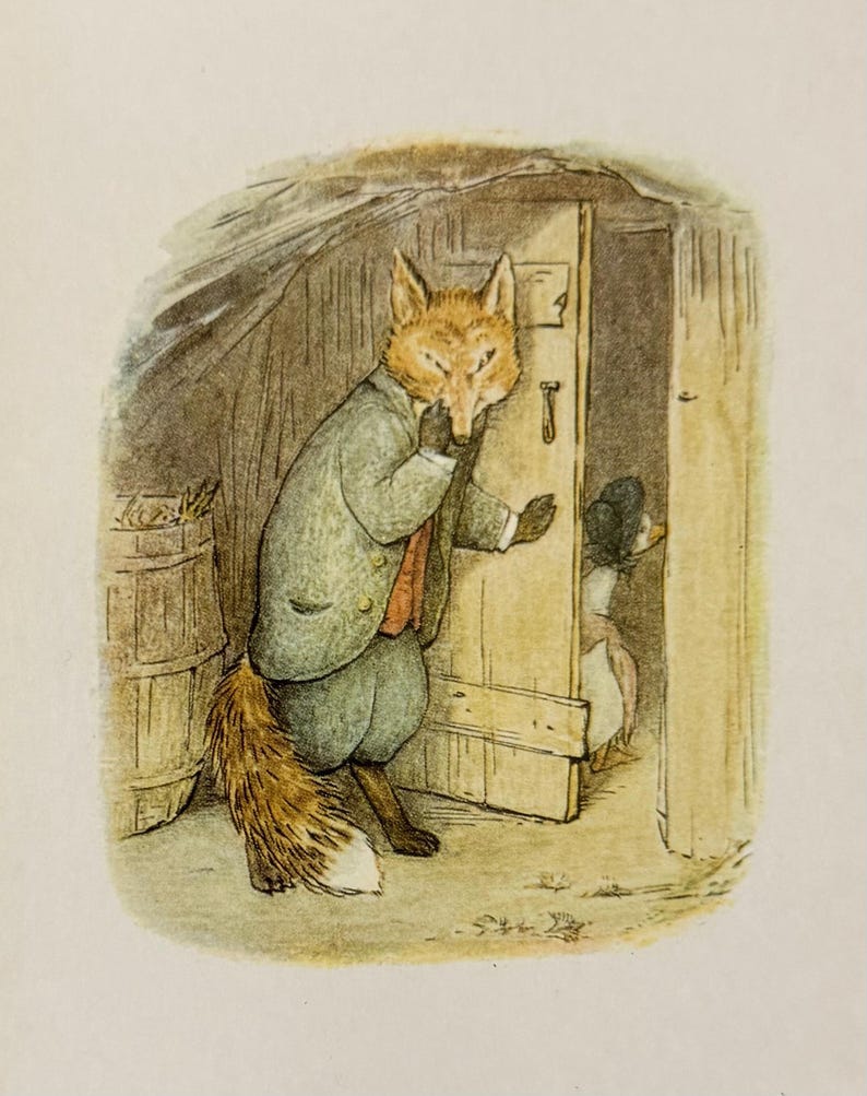 Beatrix Potter, the Tale of Jemima Puddle Duck, Fox, 1990 Vintage ...