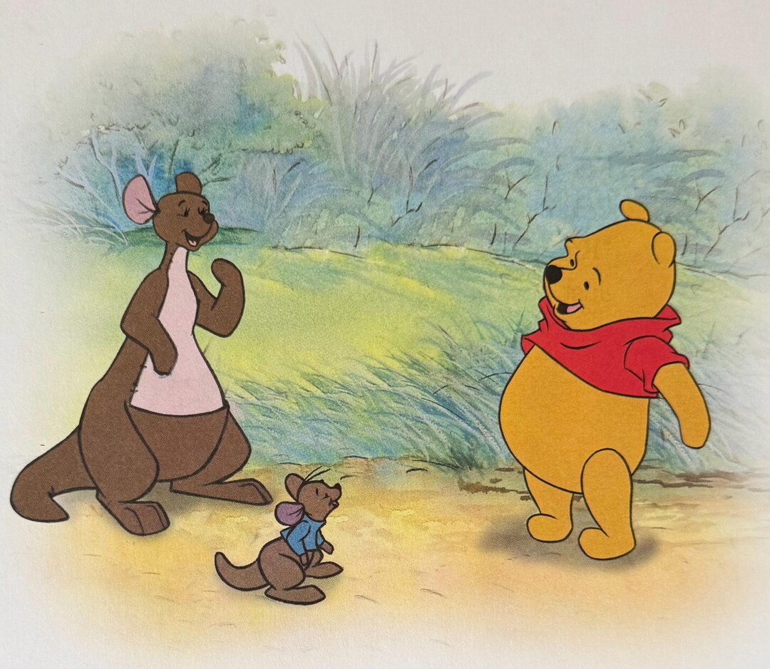 Winnie the Pooh, Roo, Kangaroo, Disney, 2000 Vintage Book Print ...
