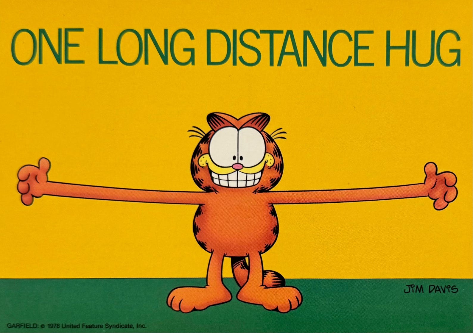 Garfield, Cat, Long Distance Hug, 1989 Vintage Postcard - Etsy
