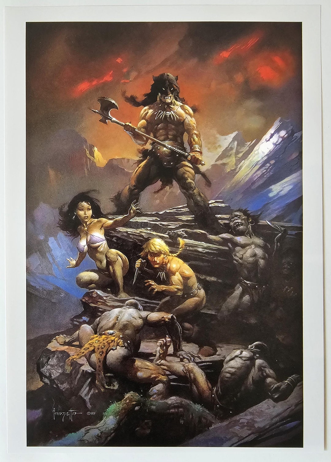 Frank Frazetta, Fire and Ice, Warrior, Battle, Fantasy Art, 1999 ...