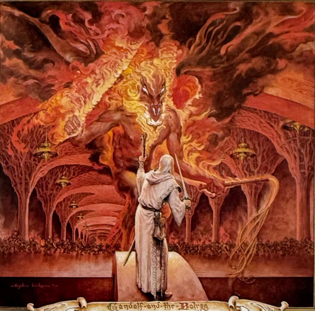 Gandalf and the Balrog, Tolkien, Lord of the Rings, Hobbit, Fantasy Art ...