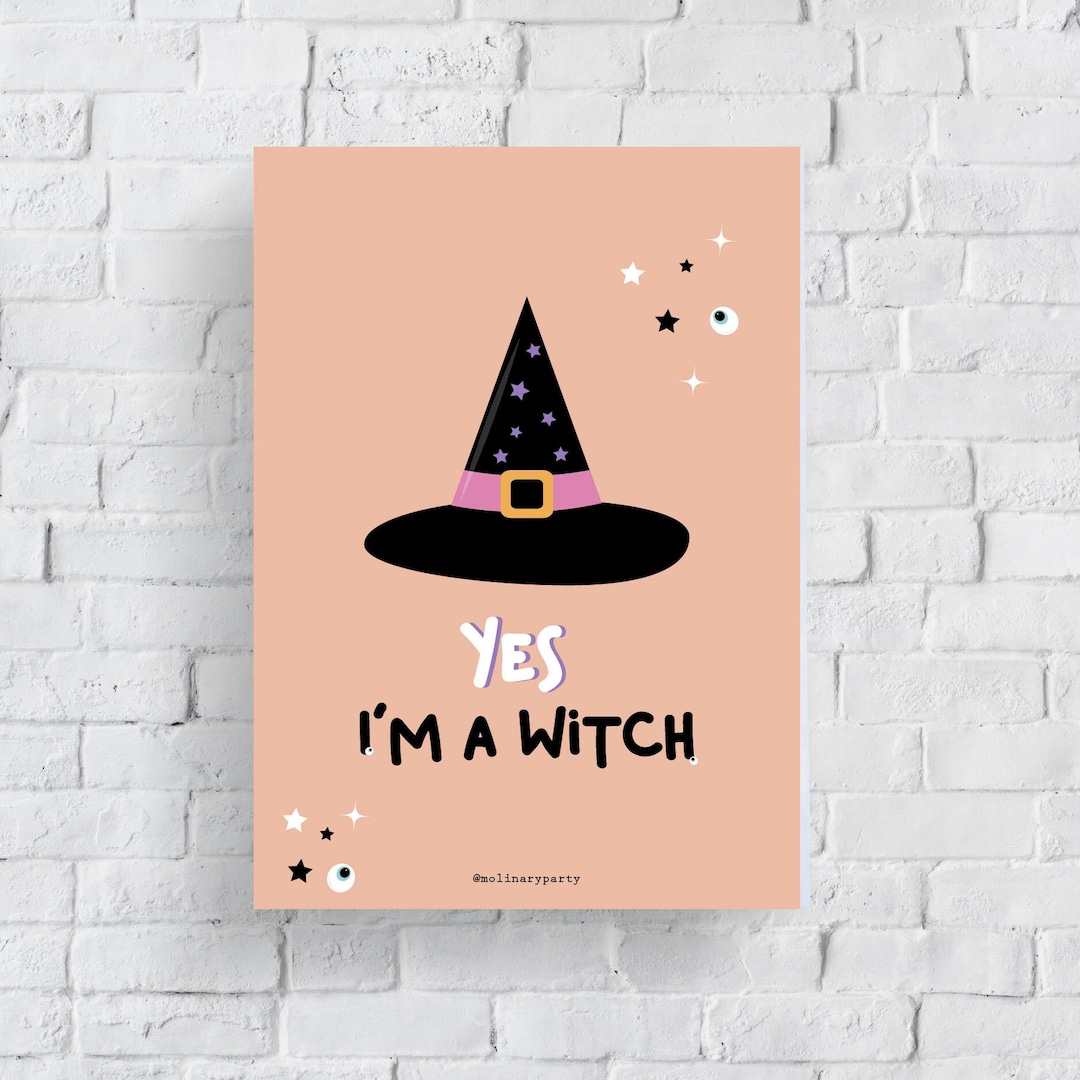 Halloween Witch Wall Art Printable, Witch Halloween Wall Art, Halloween ...